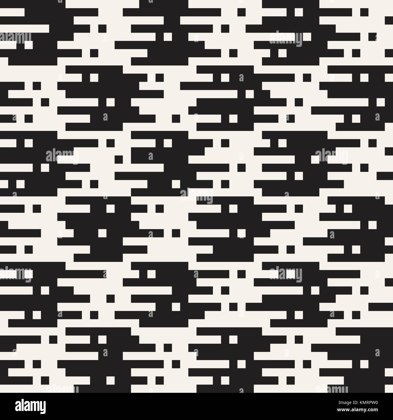 Irregular Tangled Shapes. Abstract Geometric Background Design. Vector Seamless Black and White ...