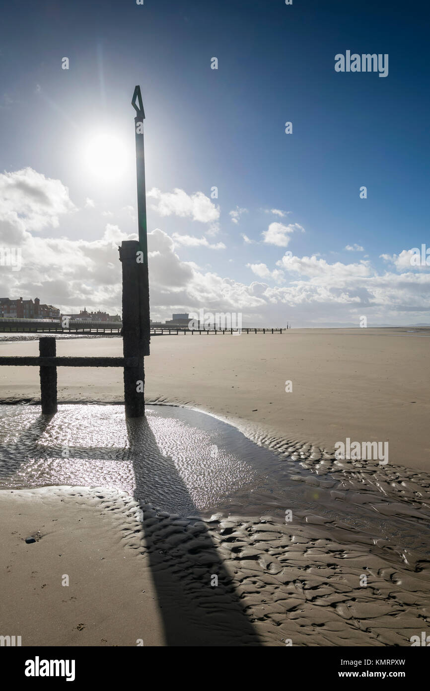Rhyl beach on the North Wales Coast Stock Photo - Alamy
