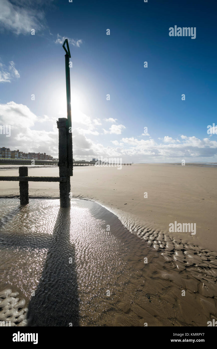 Rhyl beach on the North Wales Coast Stock Photo - Alamy