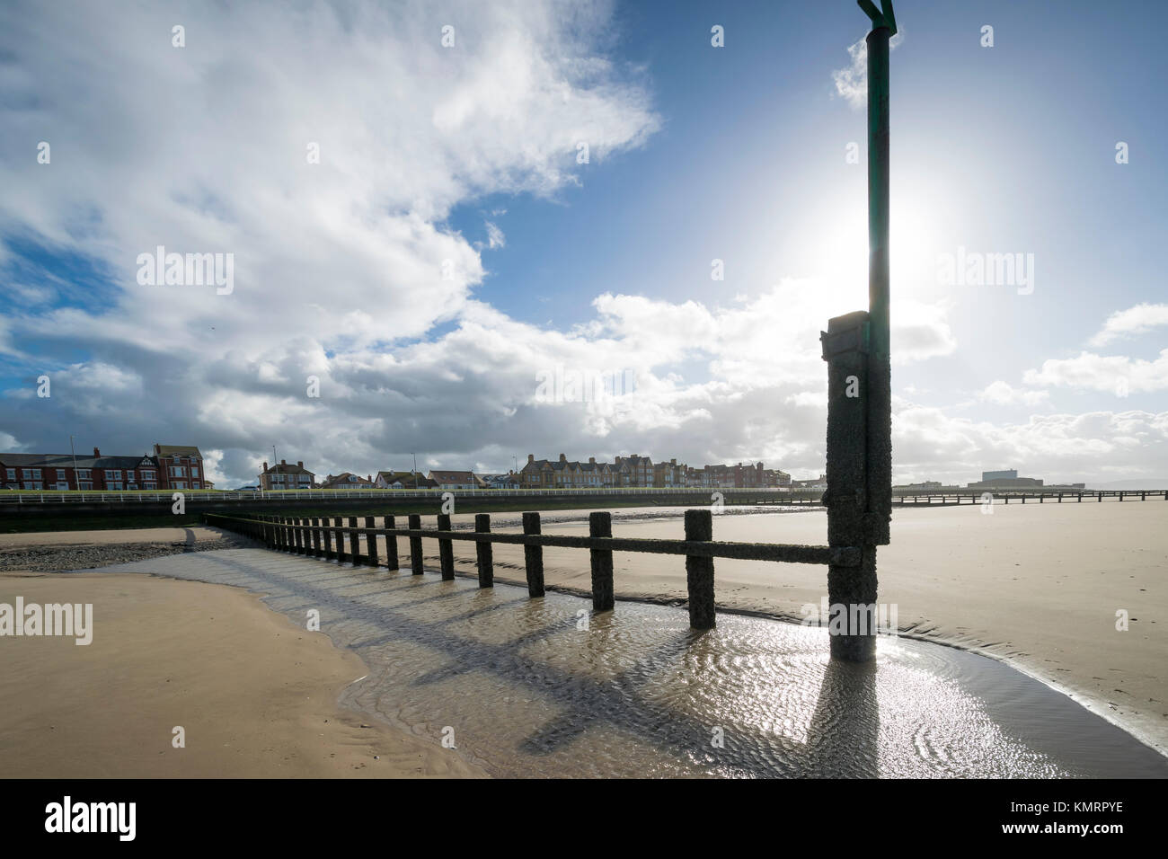 Rhyl beach on the North Wales Coast Stock Photo - Alamy