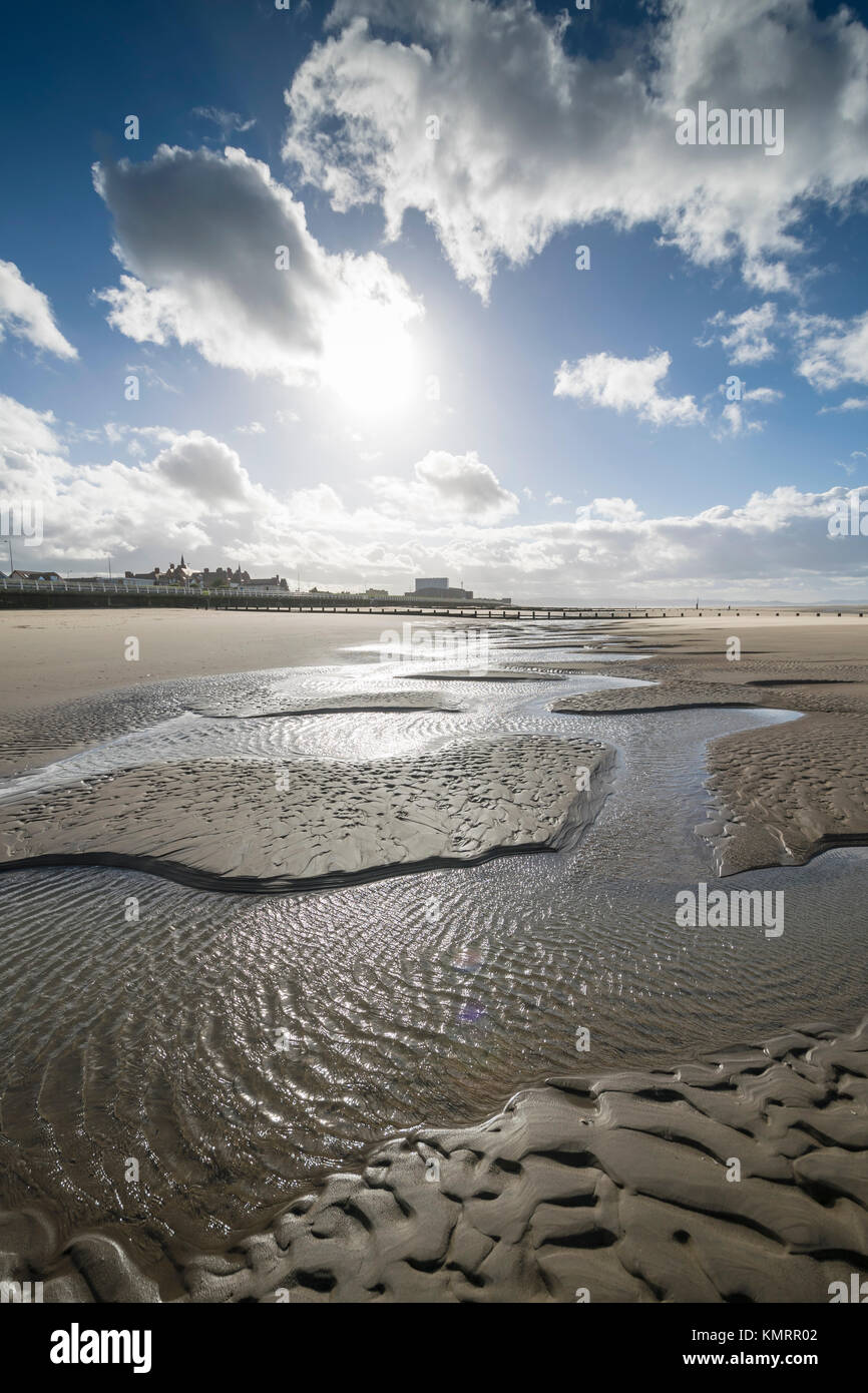 Rhyl beach on the North Wales Coast Stock Photo - Alamy