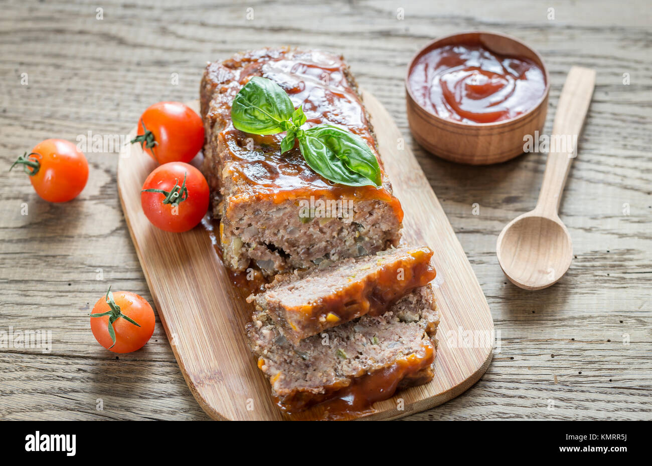 Meat loaf with barbecue sauce Stock Photo - Alamy
