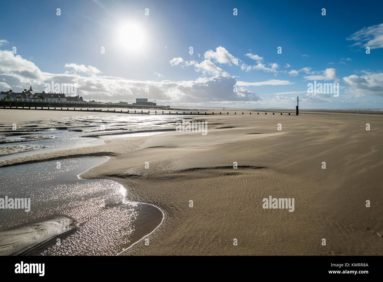 Rhyl beach on the North Wales Coast Stock Photo - Alamy