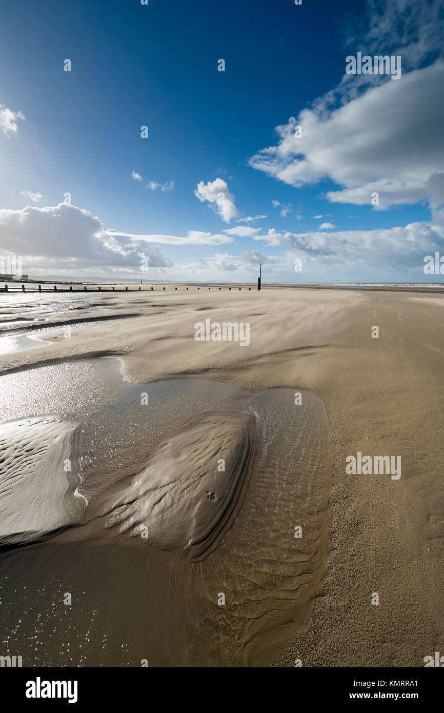 Rhyl beach on the North Wales Coast Stock Photo - Alamy