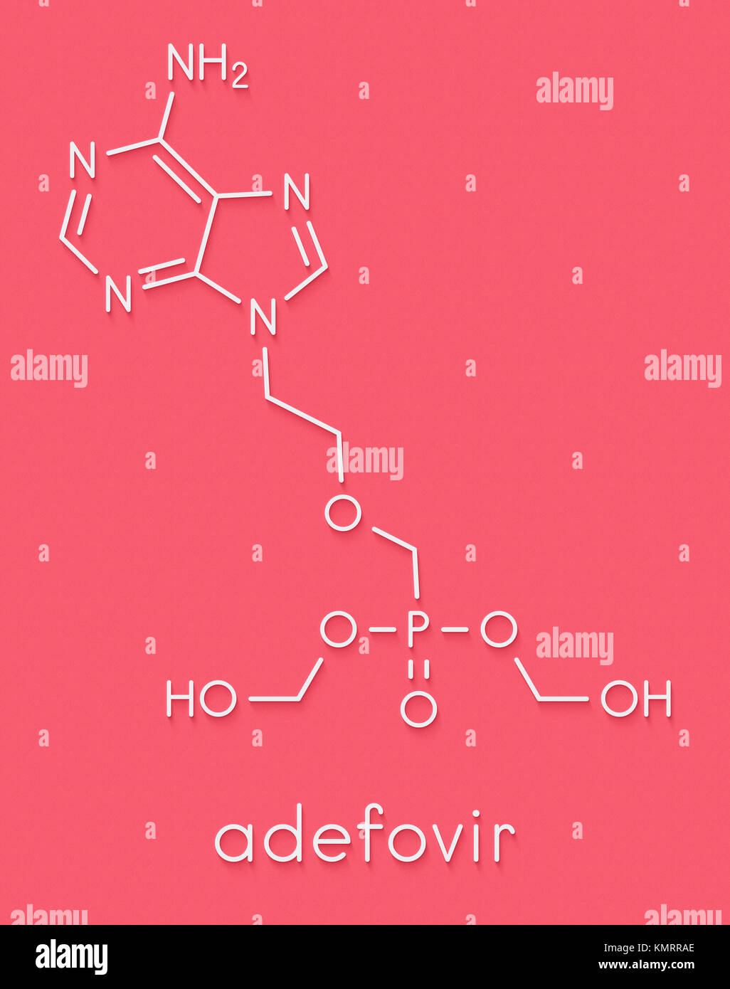 Adefovir hepatitis B and herpes simplex virus (HSV) drug molecule ...