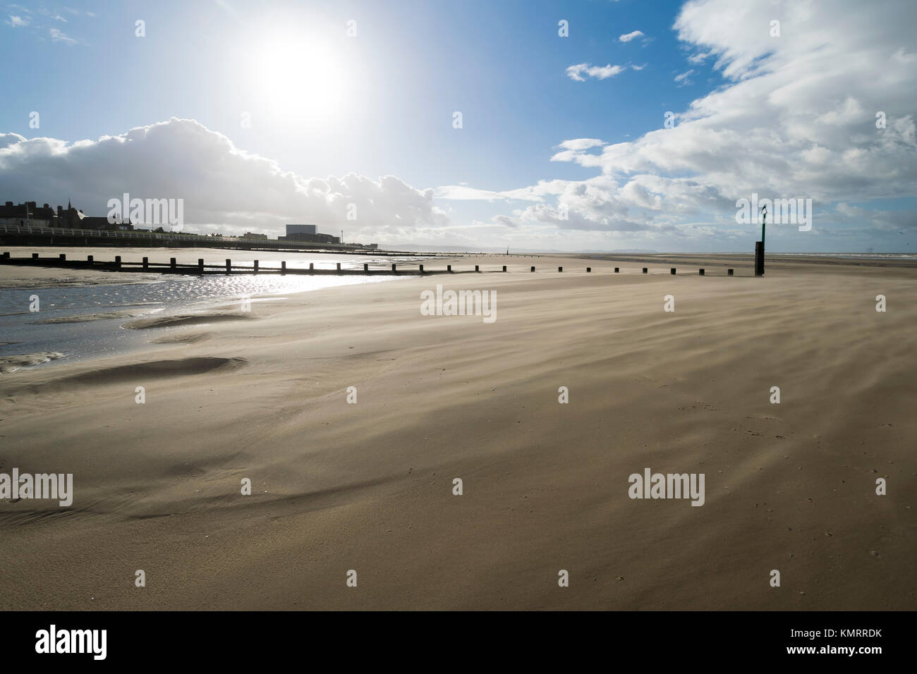 Rhyl beach on the North Wales Coast Stock Photo - Alamy