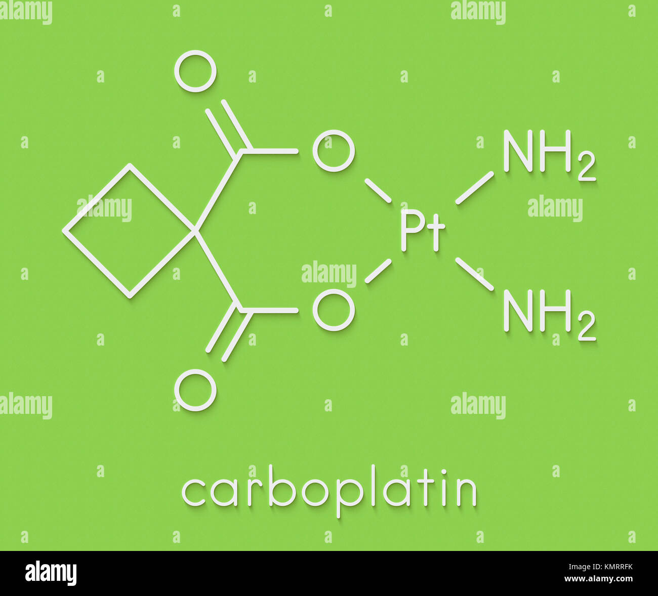 Carboplatin cancer chemotherapy drug molecule. Skeletal formula Stock ...