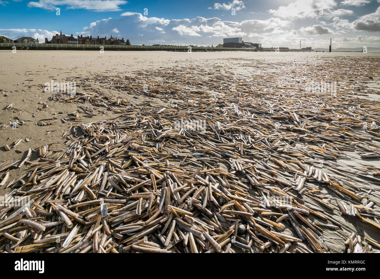 Rhyl beach on the North Wales Coast Stock Photo - Alamy