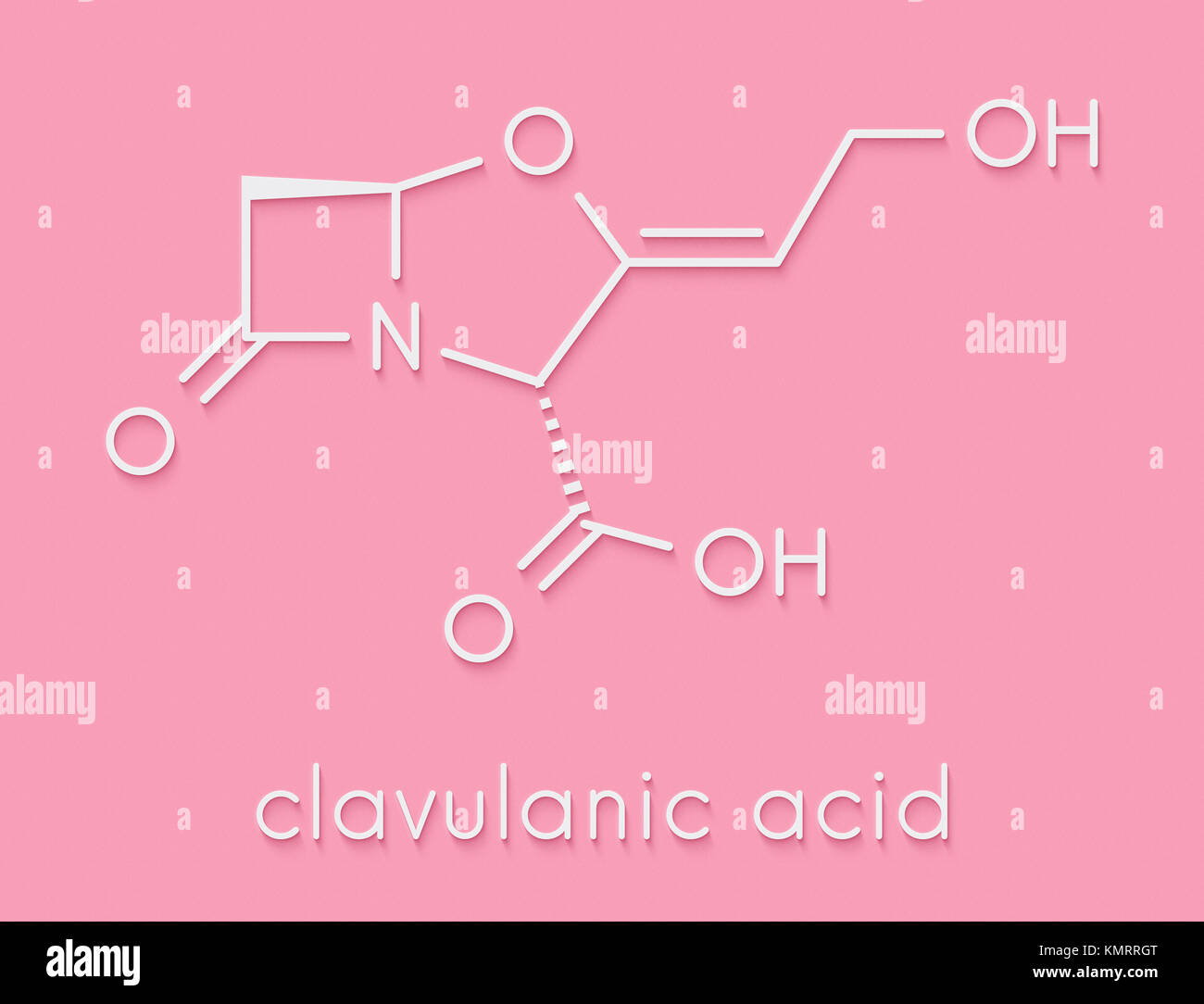 Clavulanic acid beta-lactamase blocker drug molecule. Often combined ...