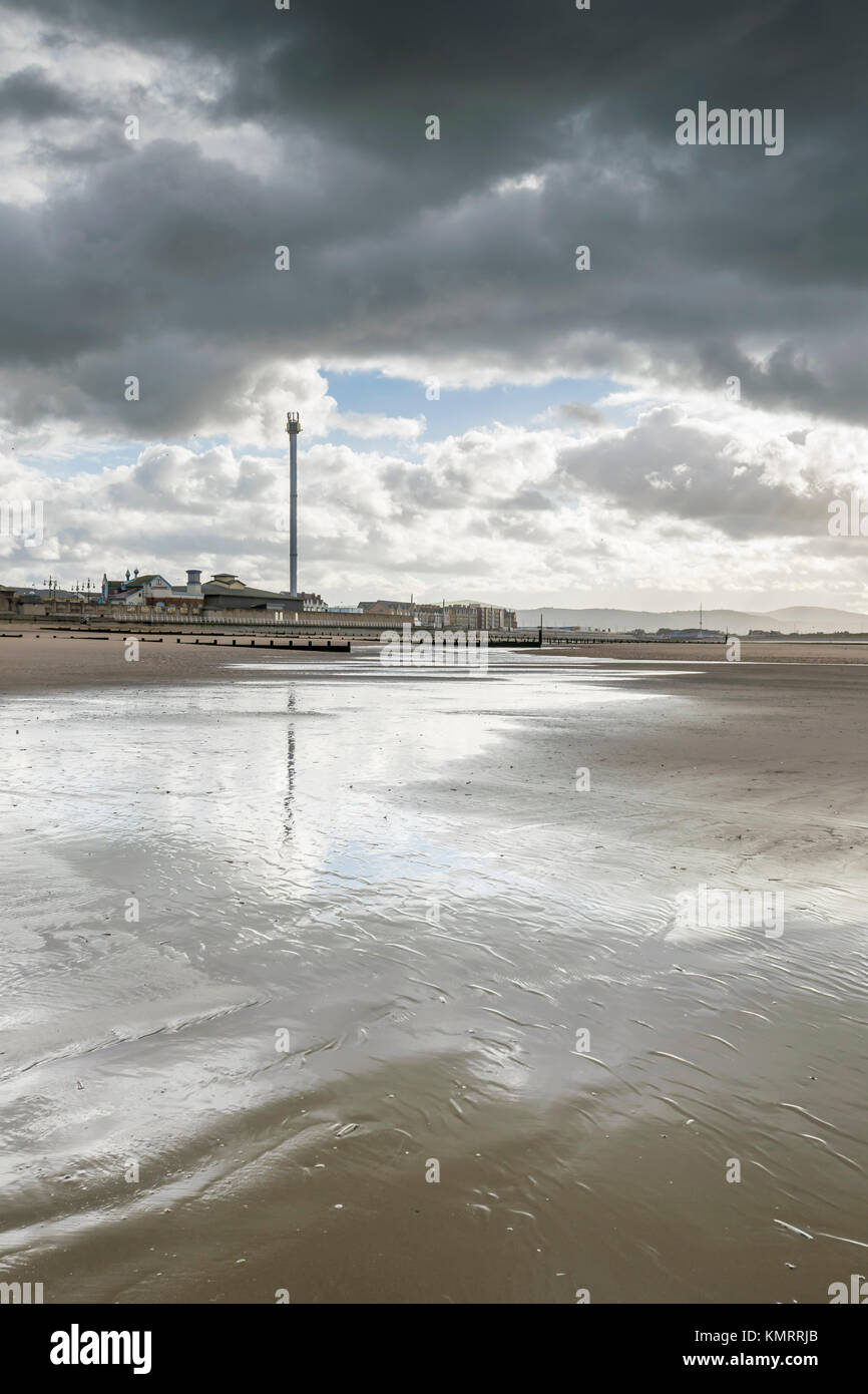 Rhyl beach on the North Wales Coast Stock Photo - Alamy