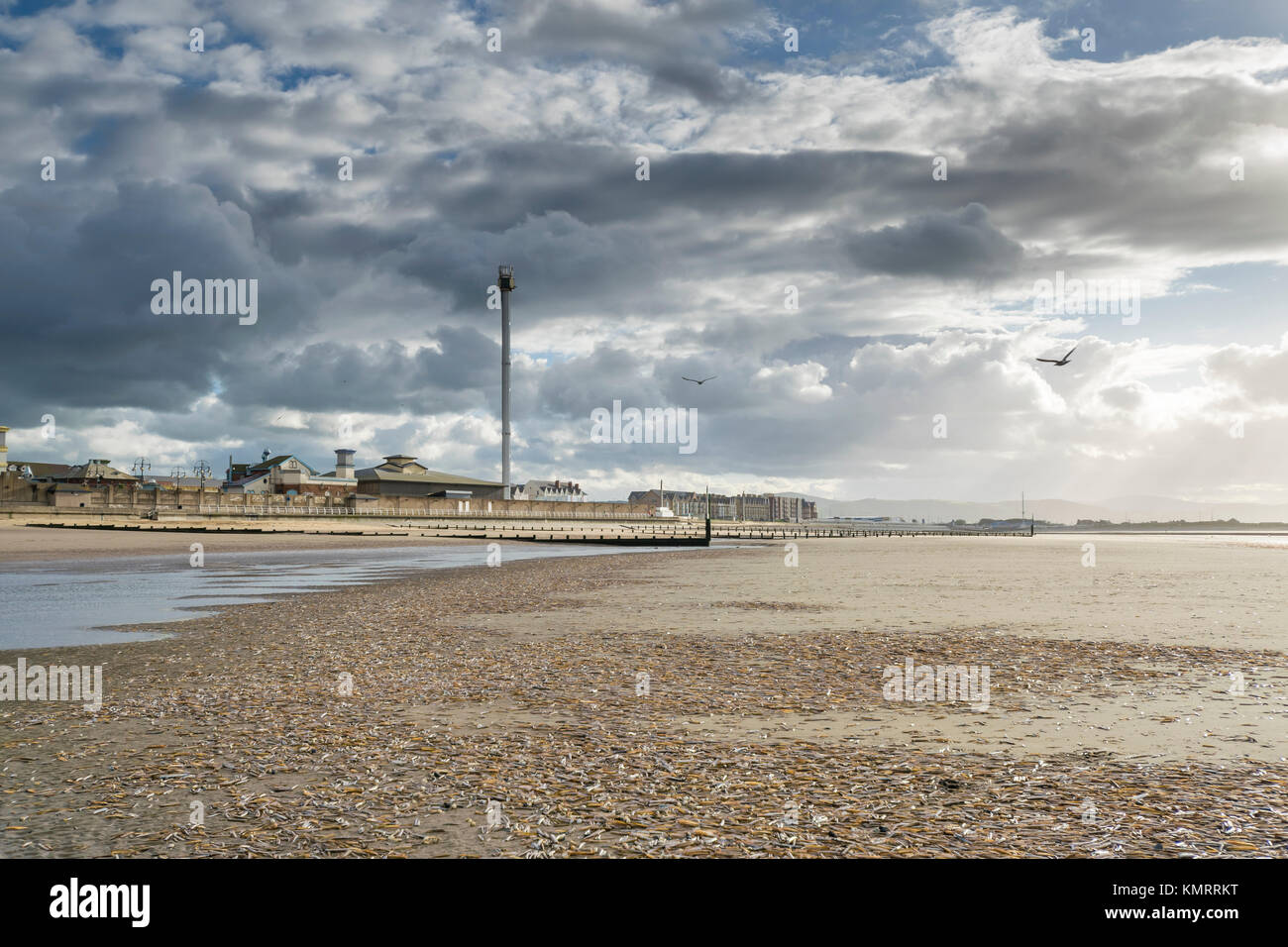 Rhyl beach on the North Wales Coast Stock Photo - Alamy