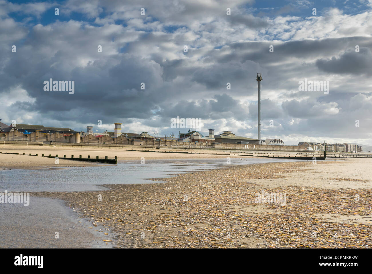 Rhyl beach on the North Wales Coast Stock Photo - Alamy
