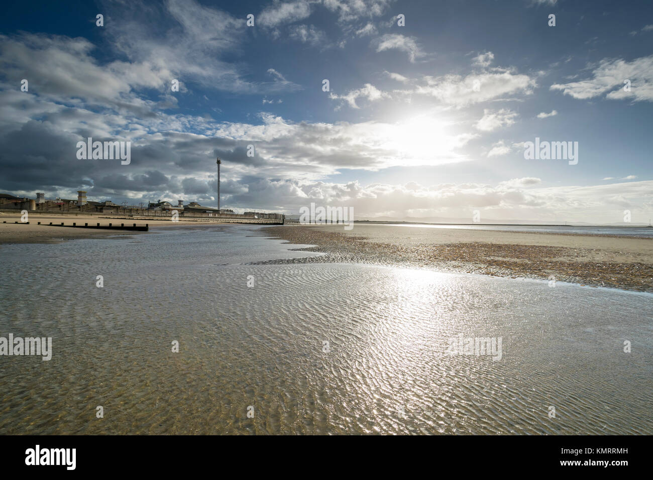 Rhyl beach on the North Wales Coast Stock Photo - Alamy