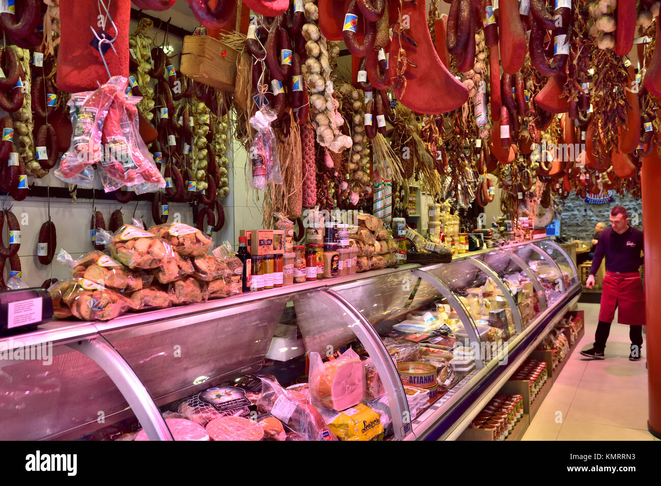 Meat delicatessen cheese on counter hi-res stock photography and images ...
