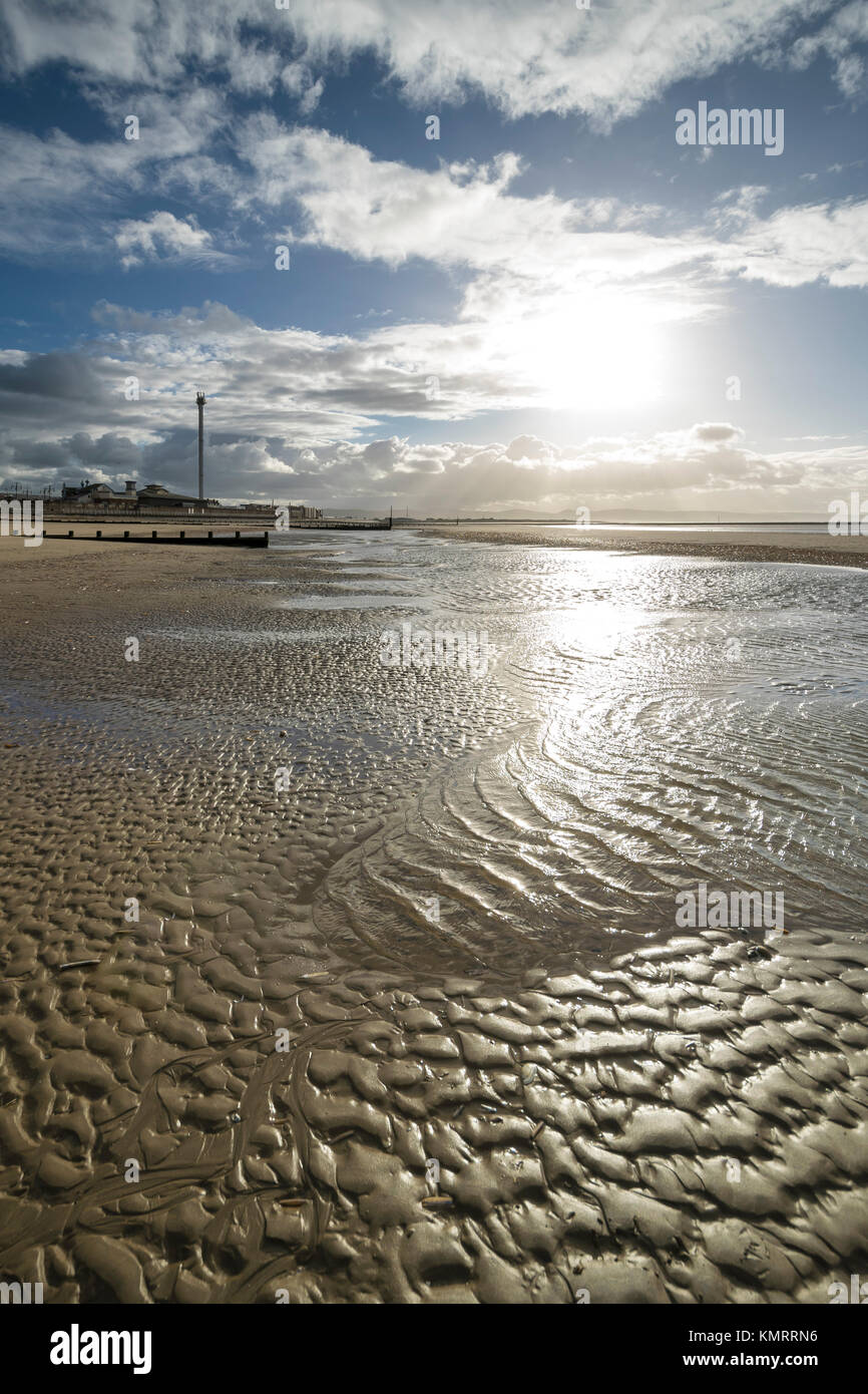 Rhyl beach on the North Wales Coast Stock Photo - Alamy