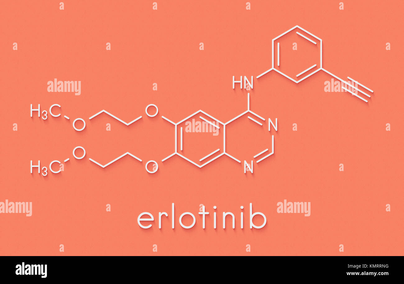 Erlotinib cancer drug molecule. Skeletal formula Stock Photo - Alamy