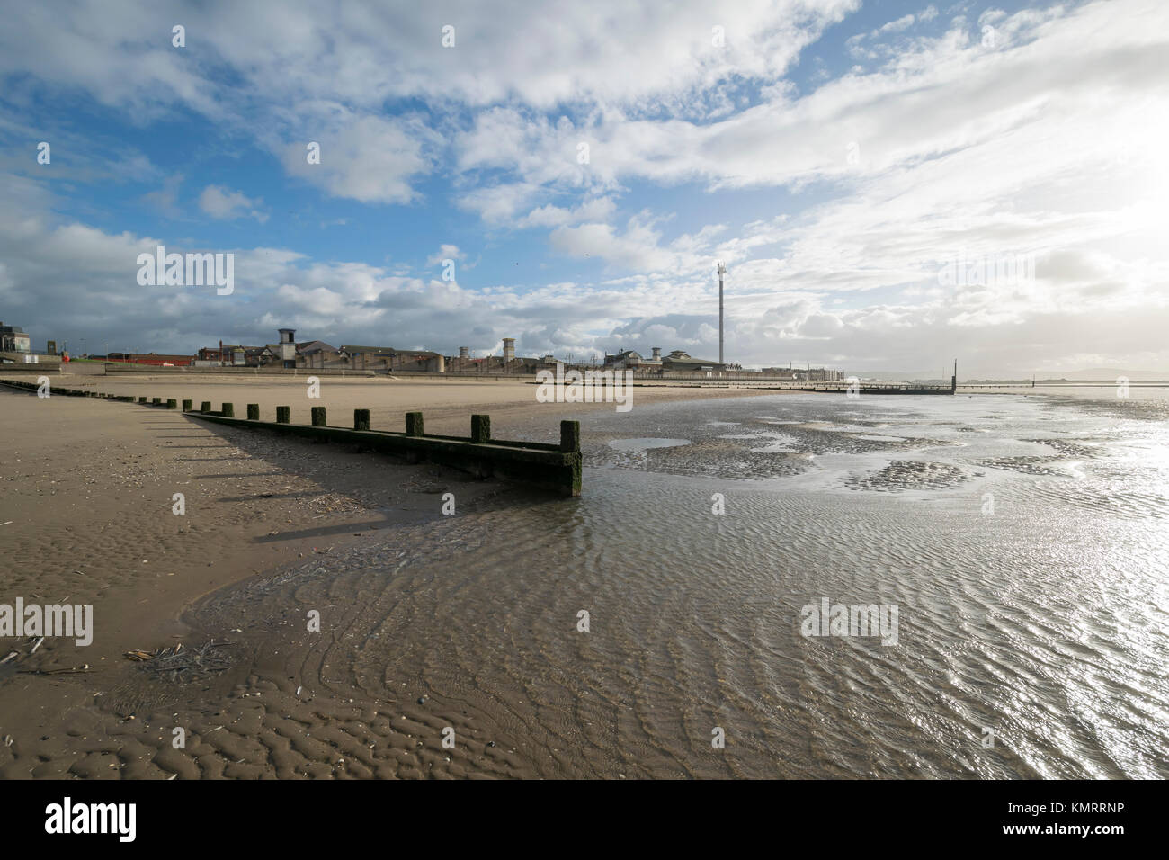 Rhyl beach on the North Wales Coast Stock Photo - Alamy