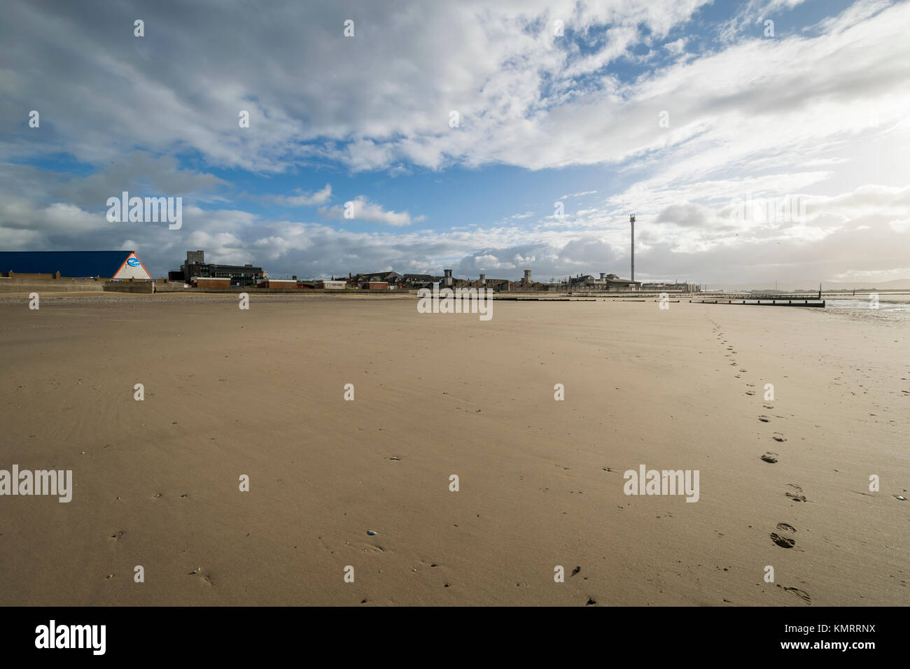 Rhyl beach on the North Wales Coast Stock Photo - Alamy