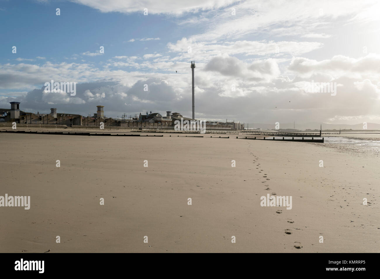 Rhyl beach on the North Wales coast Stock Photo - Alamy