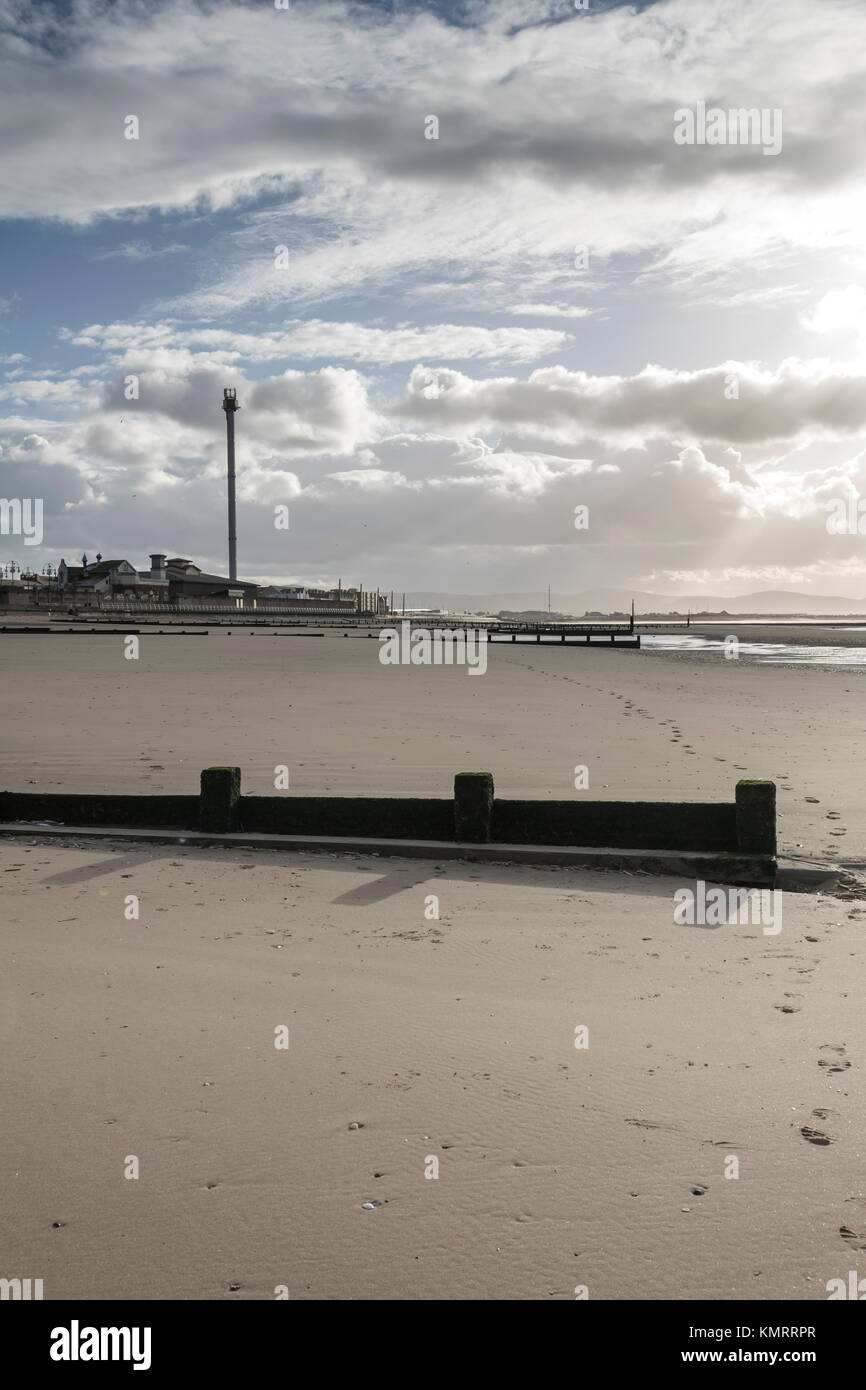 Rhyl beach on the North Wales Coast Stock Photo - Alamy