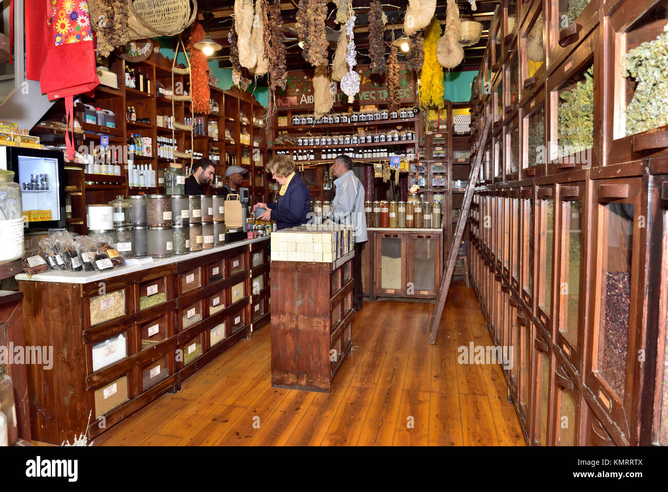 Inside traditional "old world" spice shop, "Elixir" on Evripidou Street ...