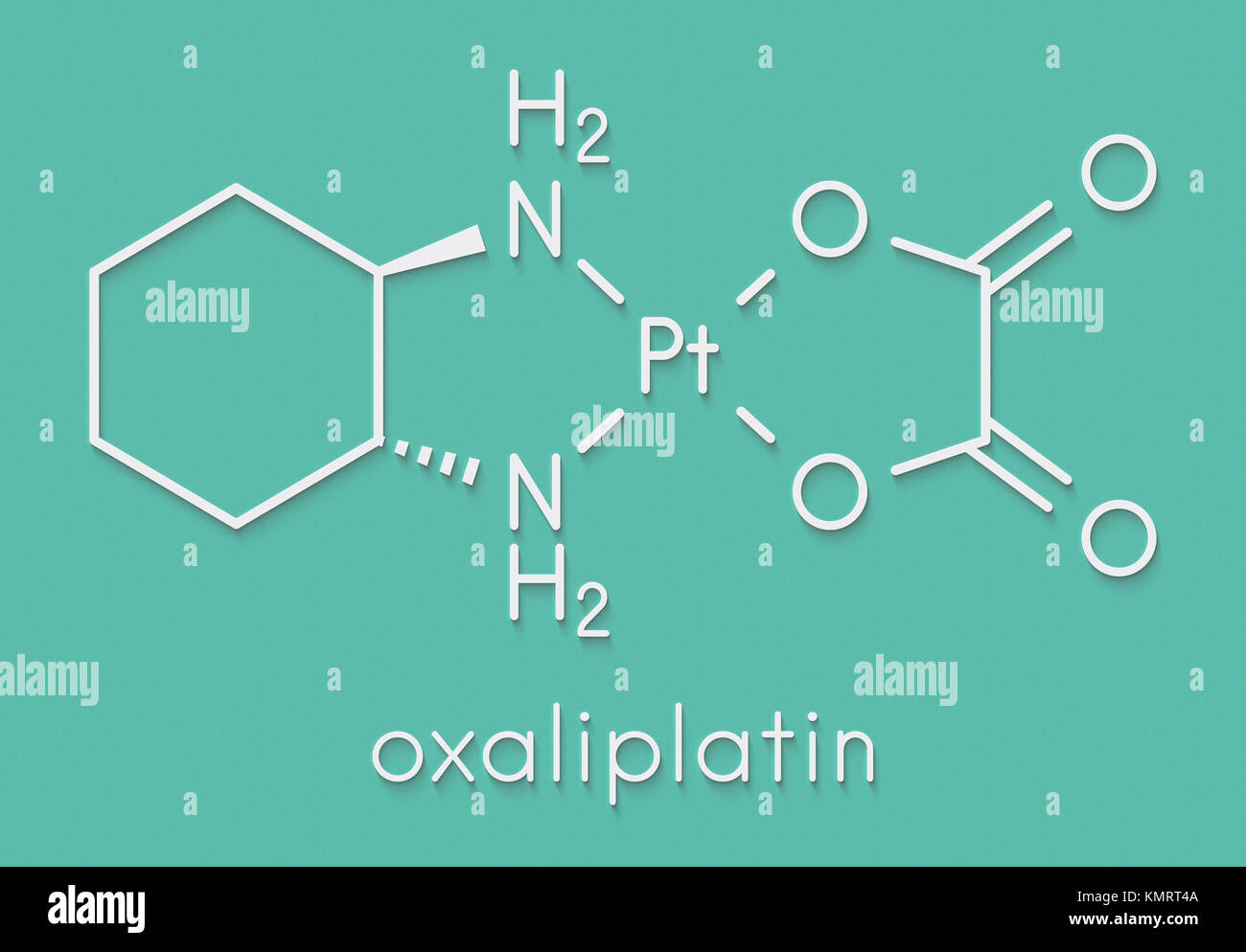 Oxaliplatin cancer chemotherapy drug molecule. Skeletal formula Stock ...