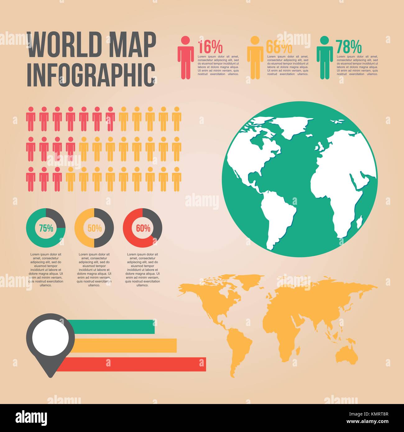 world map infographic chart people graphs Stock Vector Image & Art - Alamy