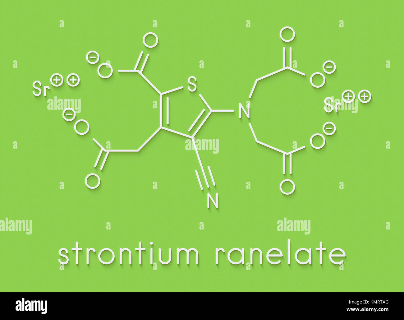 Strontium ranelate osteoporosis drug molecule. Skeletal formula Stock ...