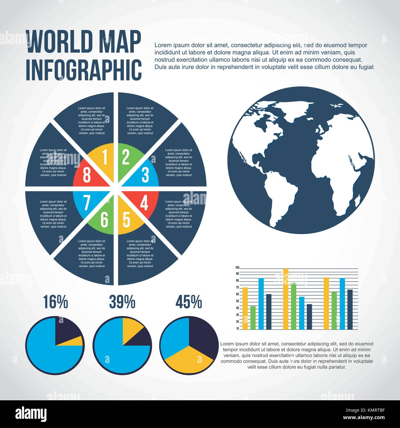 world map infographic chart population Stock Vector Image & Art - Alamy