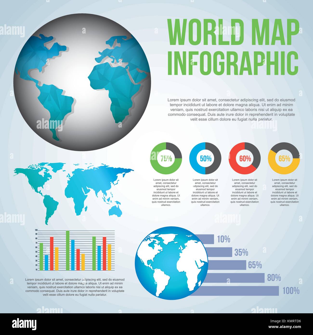 world map infographic chart population Stock Vector Image & Art - Alamy