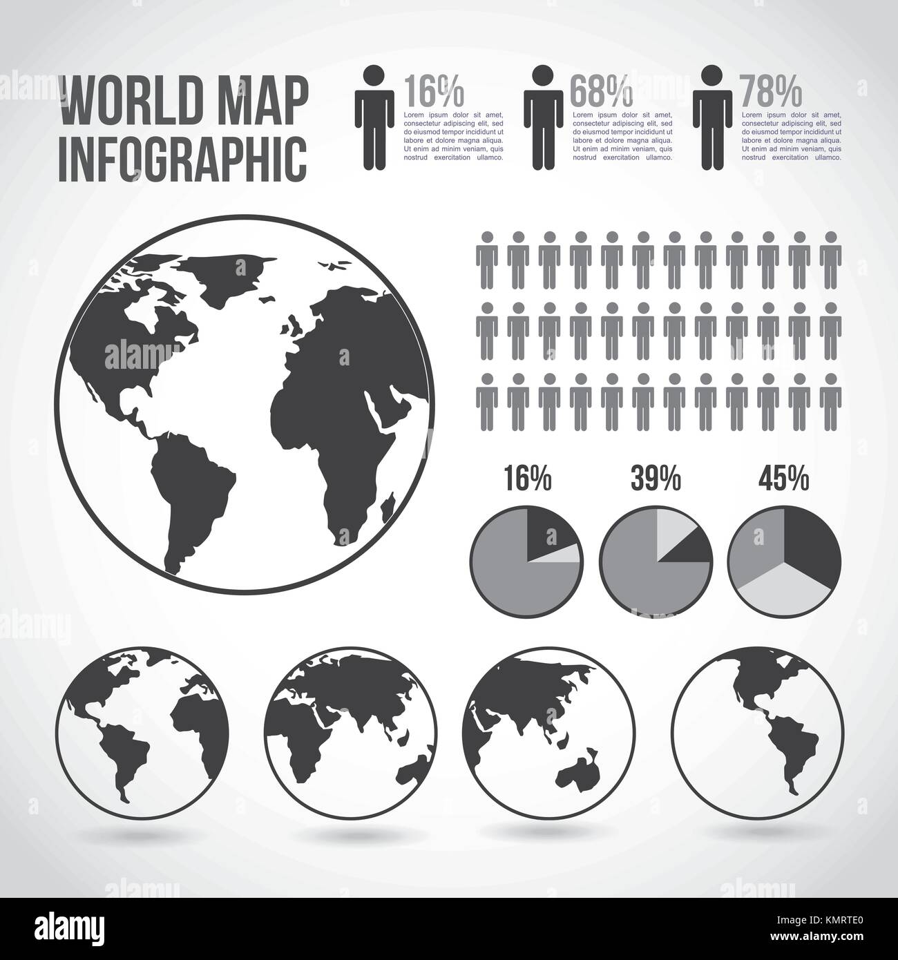 world map infographic chart population Stock Vector Image & Art - Alamy