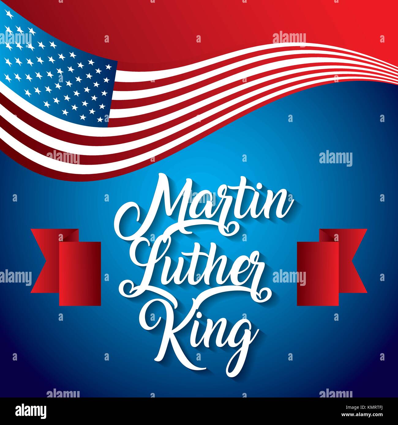 martin luther king usa flag waving modern design card Stock Vector ...