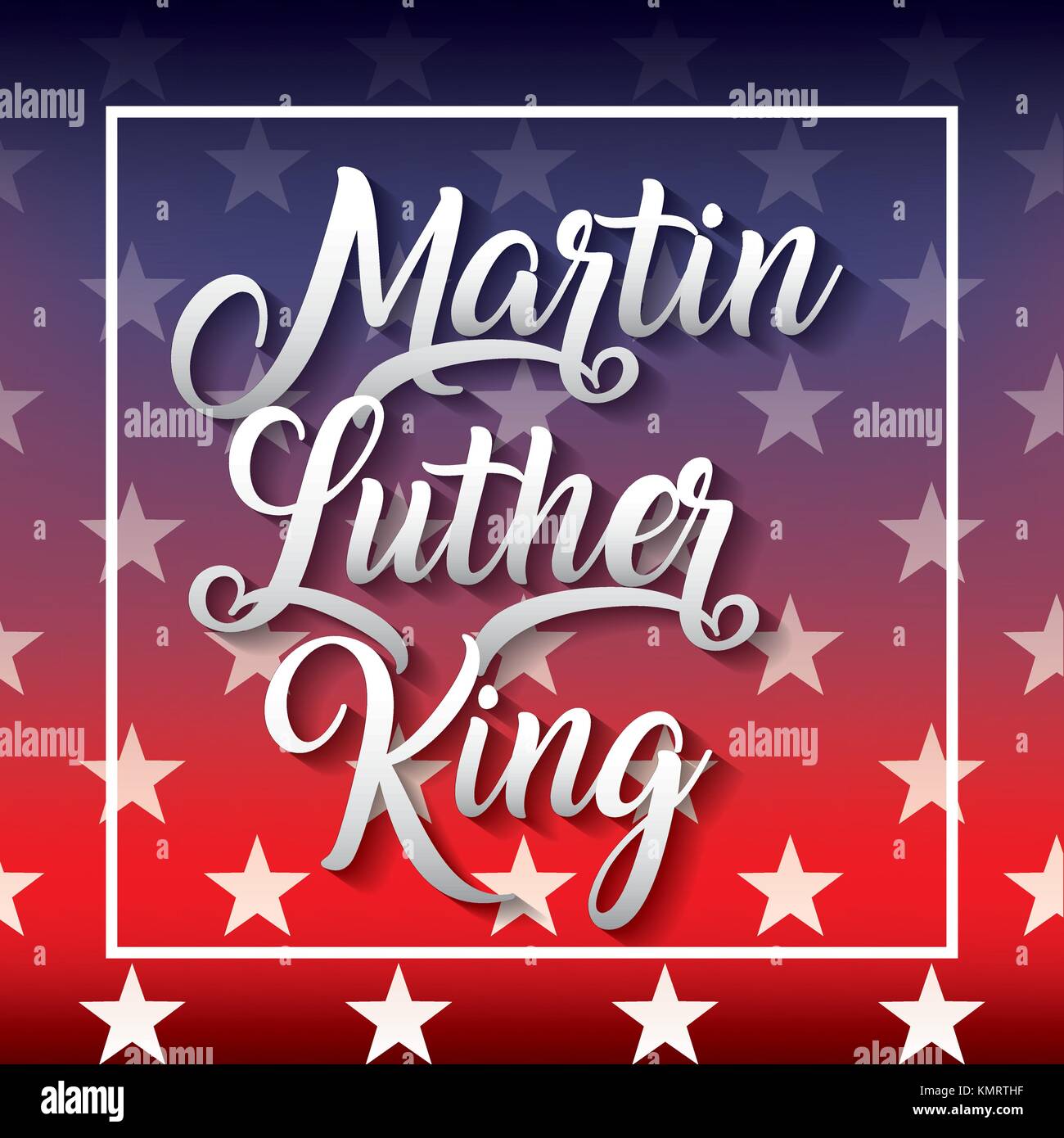 martin luther king poster with colors flag american and stars Stock ...