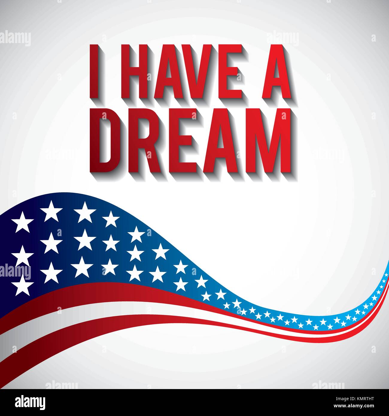 i have a dream waving flag american on white background Stock Vector ...