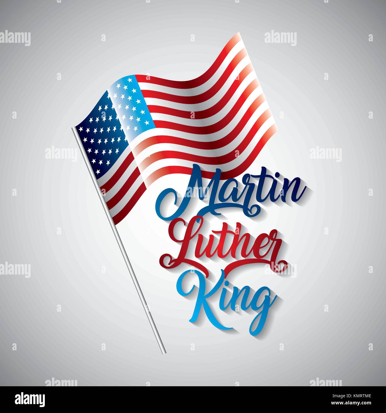 martin luther king usa flag on metallic pole symbol Stock Vector Image ...