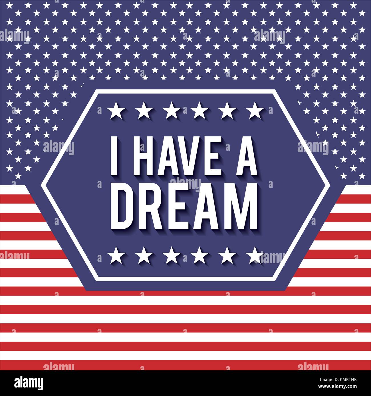 i have a dream badge poster with stars and stripes background Stock ...