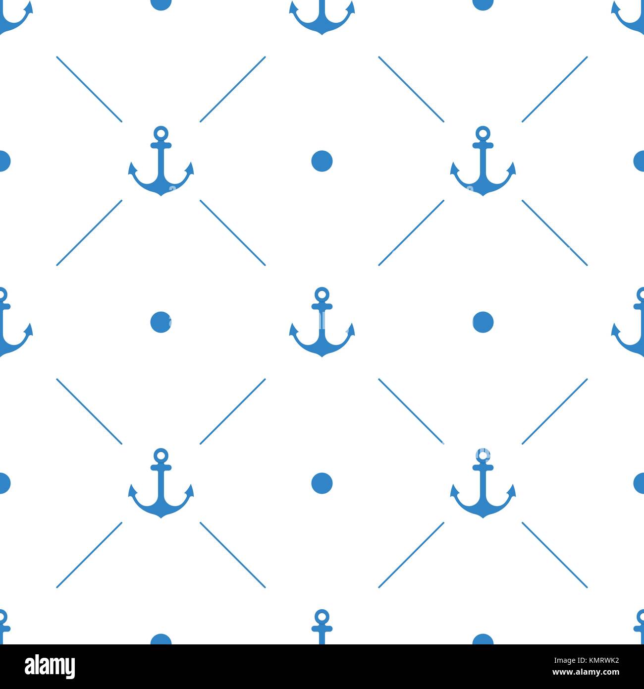 Anchor Seamless Pattern flat design Vector Illustration Stock Vector ...