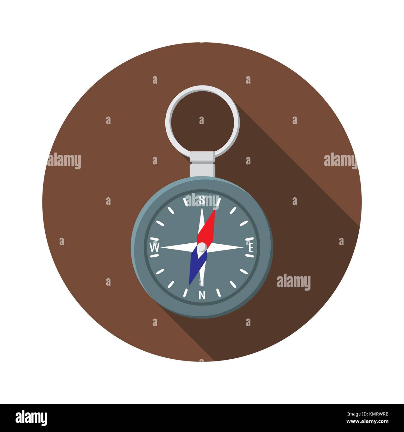 Flat design modern vector illustration of compass icon, camping, hiking ...