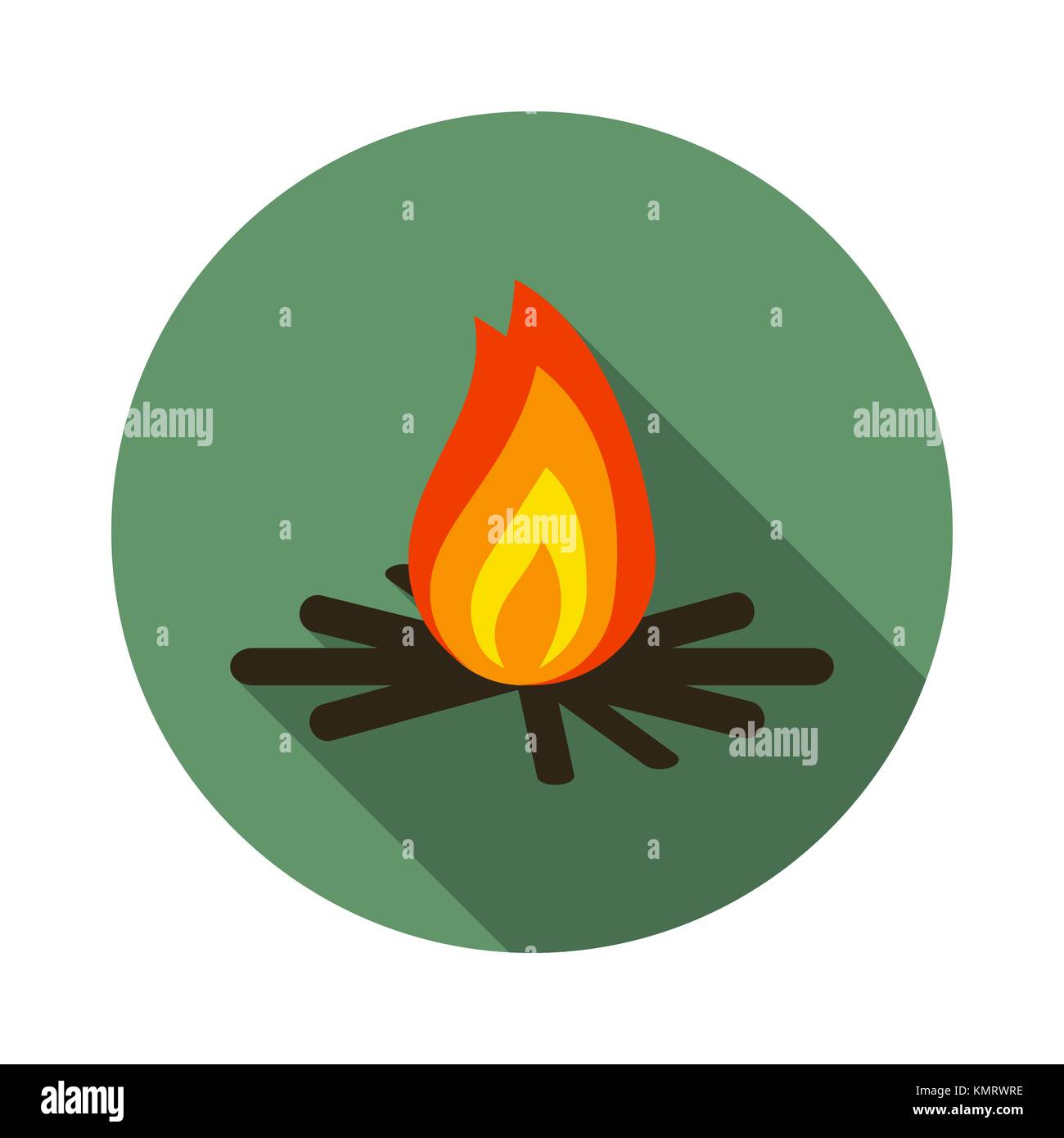 Flat design modern vector illustration of bonfire icon, camping and ...