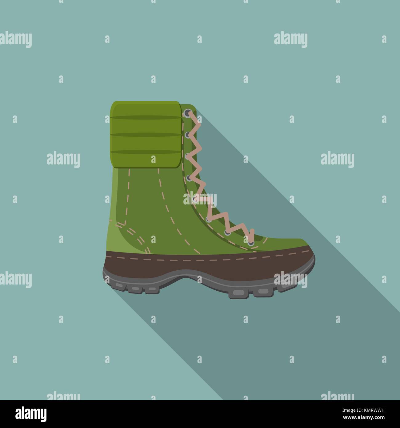 Flat design modern vector illustration of trekking boot icon, camping ...