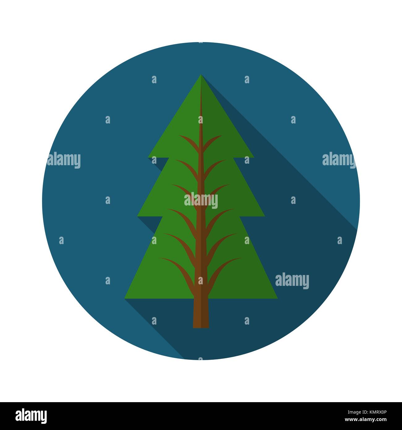 Flat design modern vector illustration of pine tree icon, with long ...