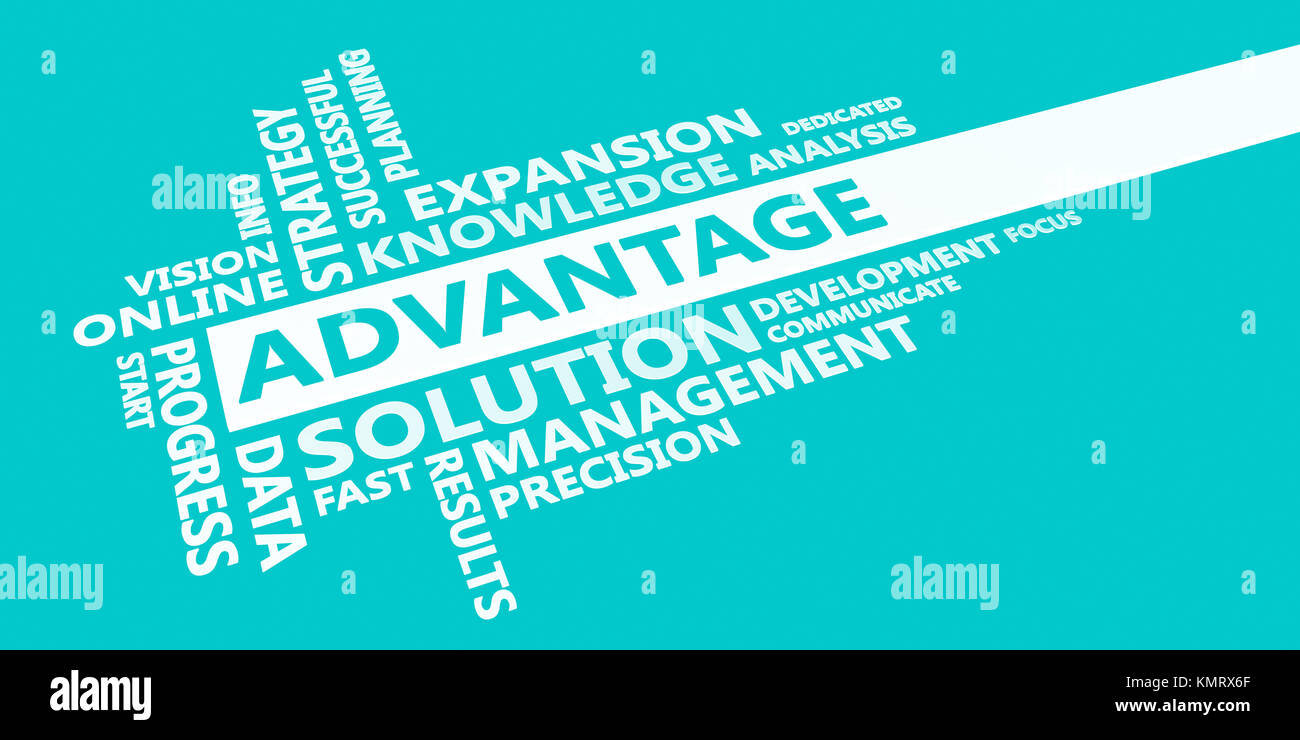Advantage Presentation Background in Blue and White Stock Photo - Alamy