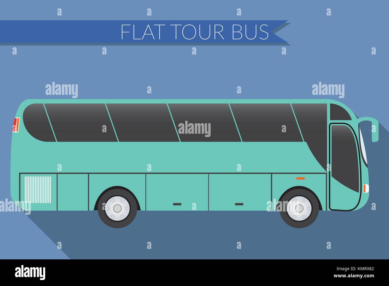 Flat design vector illustration city Transportation, Bus, intercity ...