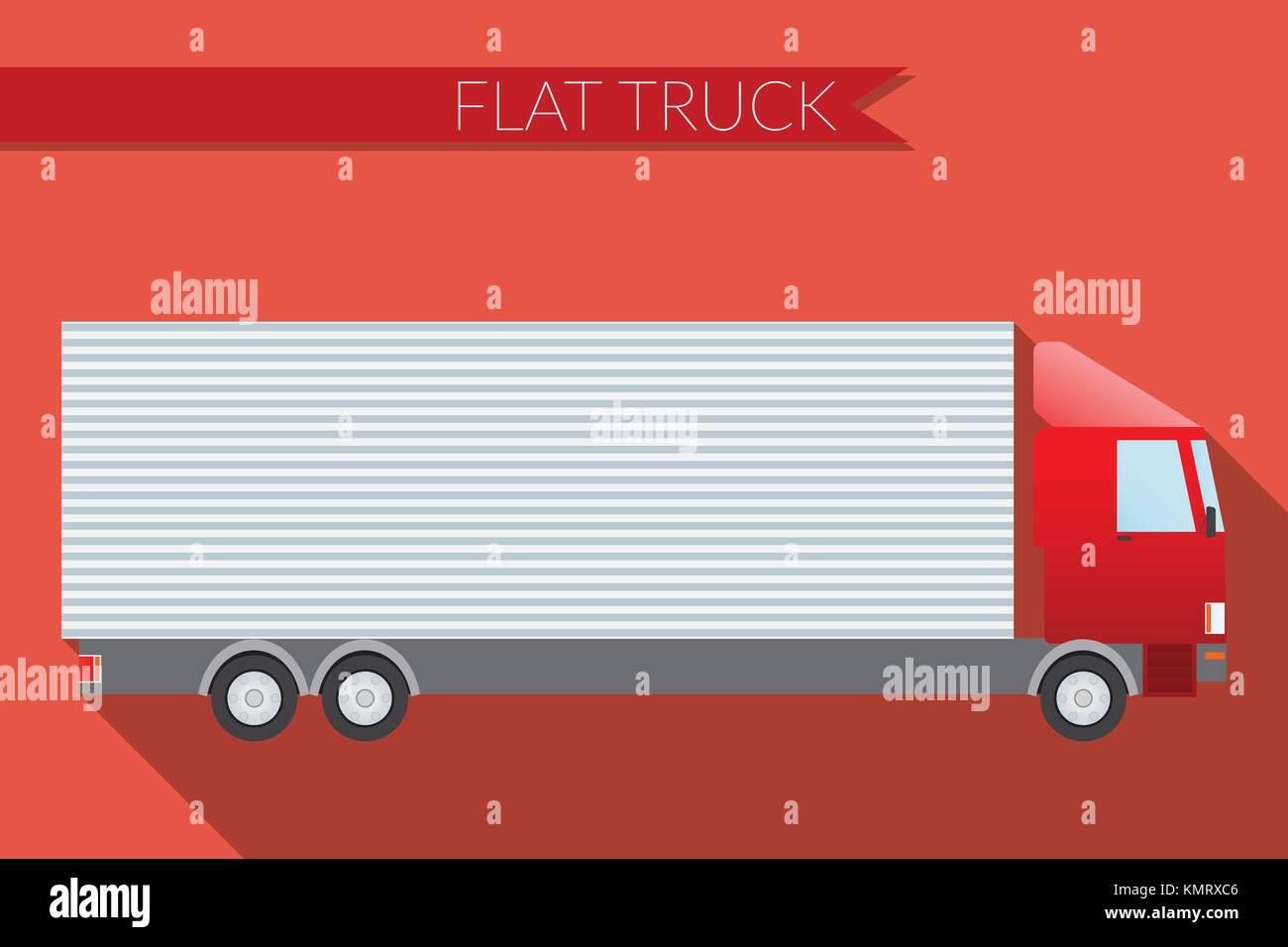 Flat design vector illustration city Transportation, truck for ...