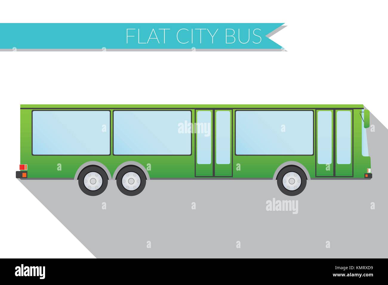 Flat design vector illustration city Transportation, city bus, side ...