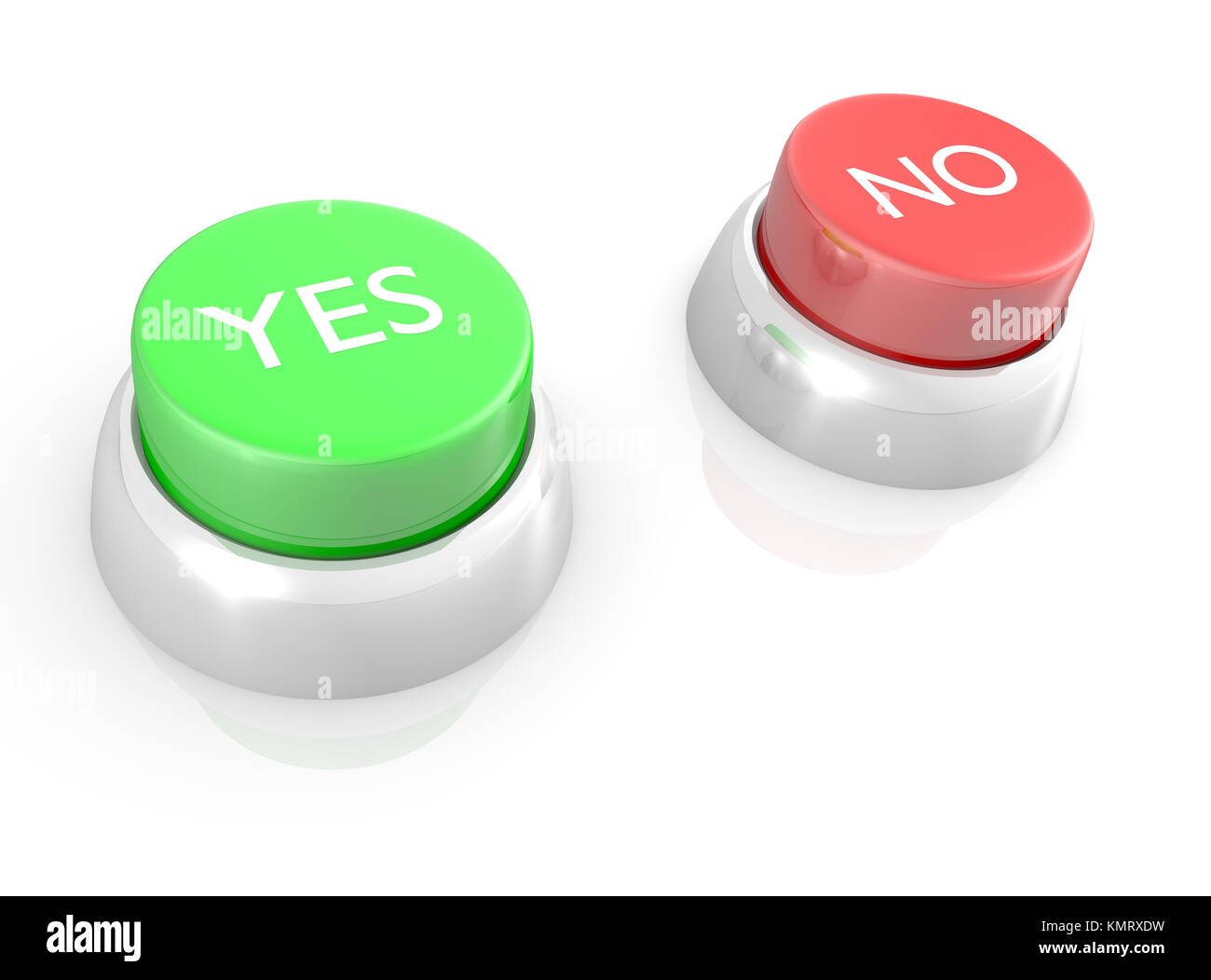 3D abstract rendering of YES and NO buttons Stock Photo - Alamy