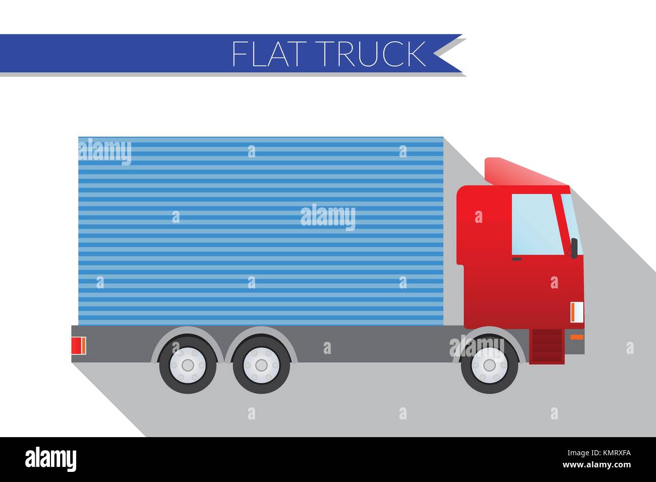 Flat design vector illustration city Transportation, small truck for ...