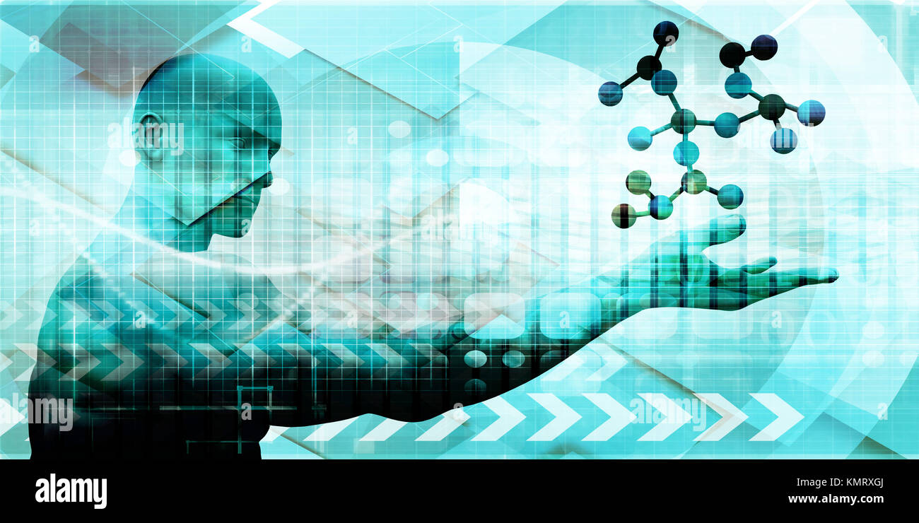 Science Background With Glowing Techno Lines Art Stock Photo - Alamy