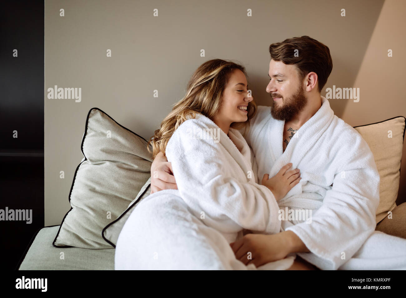 Couple enjoying wellness weekend Stock Photo - Alamy