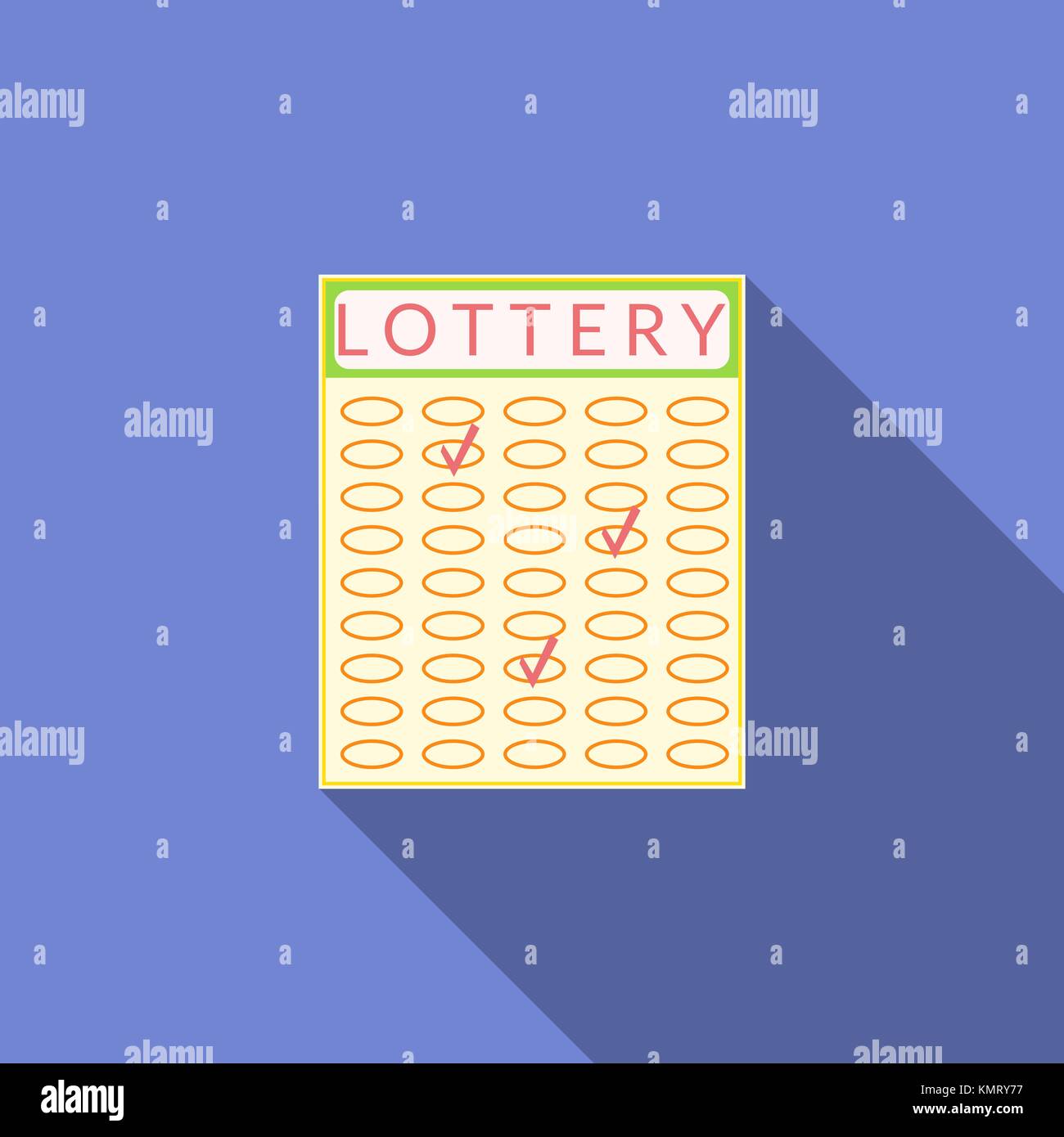 Flat design vector lottery icon with long shadow Stock Vector Image ...